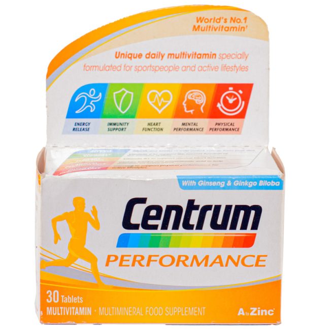 Centrum Performance Multivitamins with Ginseng and Ginkgo Biloba, 30Tablets – Mopheth