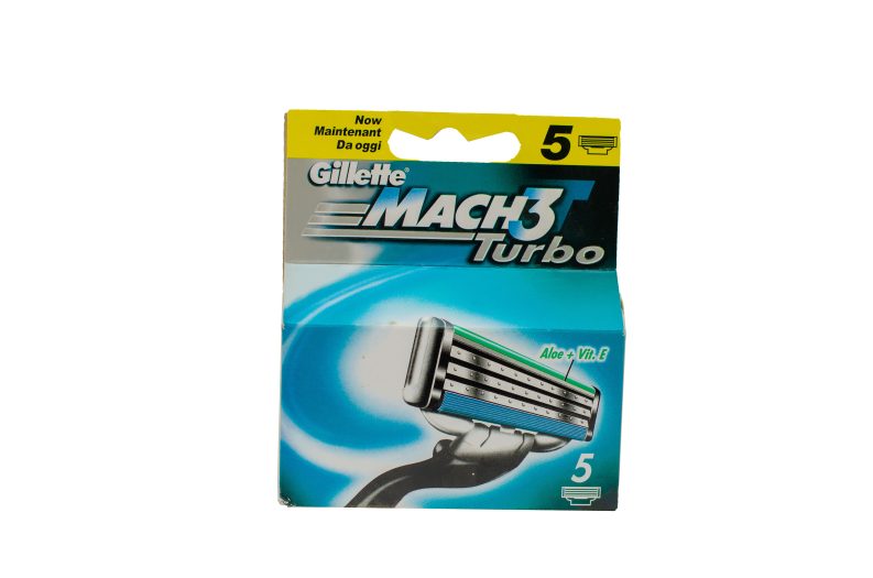 Gillette Mach 3 Turbo Shaving Stick Razor with Aloe & Vitamin E- 5 ...
