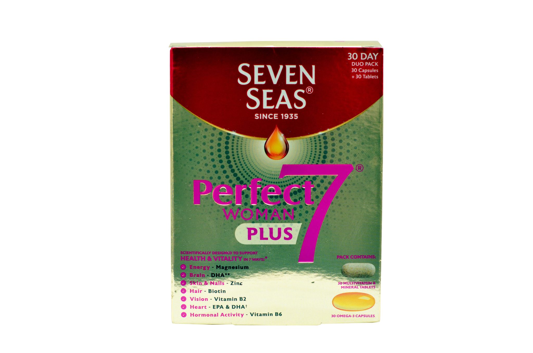 Seven Seas Perfect 7 Woman Plus Duo Pack Supplements, 30 Capsules + 30 ...