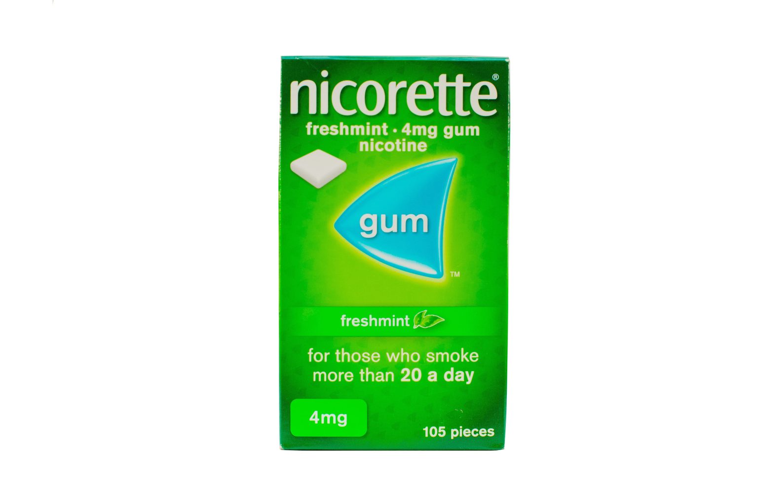 Nicorette Smoking Craving Relief Freshmint Flavoured Nicotine 4mg Gum ...
